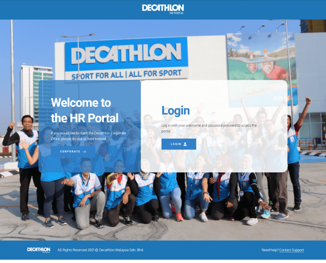 Web Design Portfolio - Decathlon HR Portal - Invento Solutions